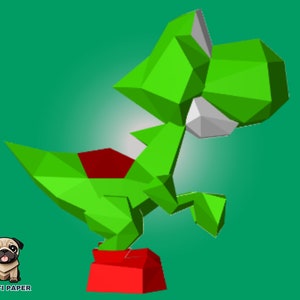 DIY Yoshi Papercraft Template - Fun Paper Model for Mario Fans, Low ...