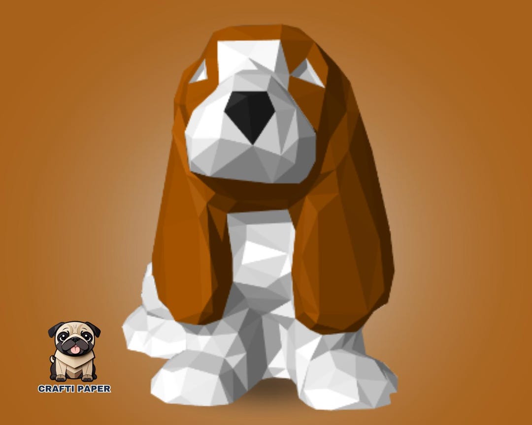 Dog Papercraft Template, Diy Animal Papercraft, 3d Dog Template,pdf ...