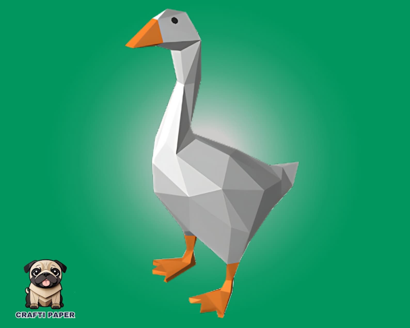 Goose Papercraft Template: DIY 3D Low Poly Bird Model (PDF, DXF) - Etsy