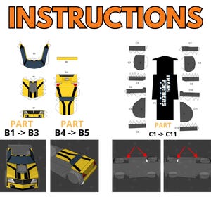 Papercraft Chevrolet Camaro Template, PDF, 3D Paper Model, Home Decor ...