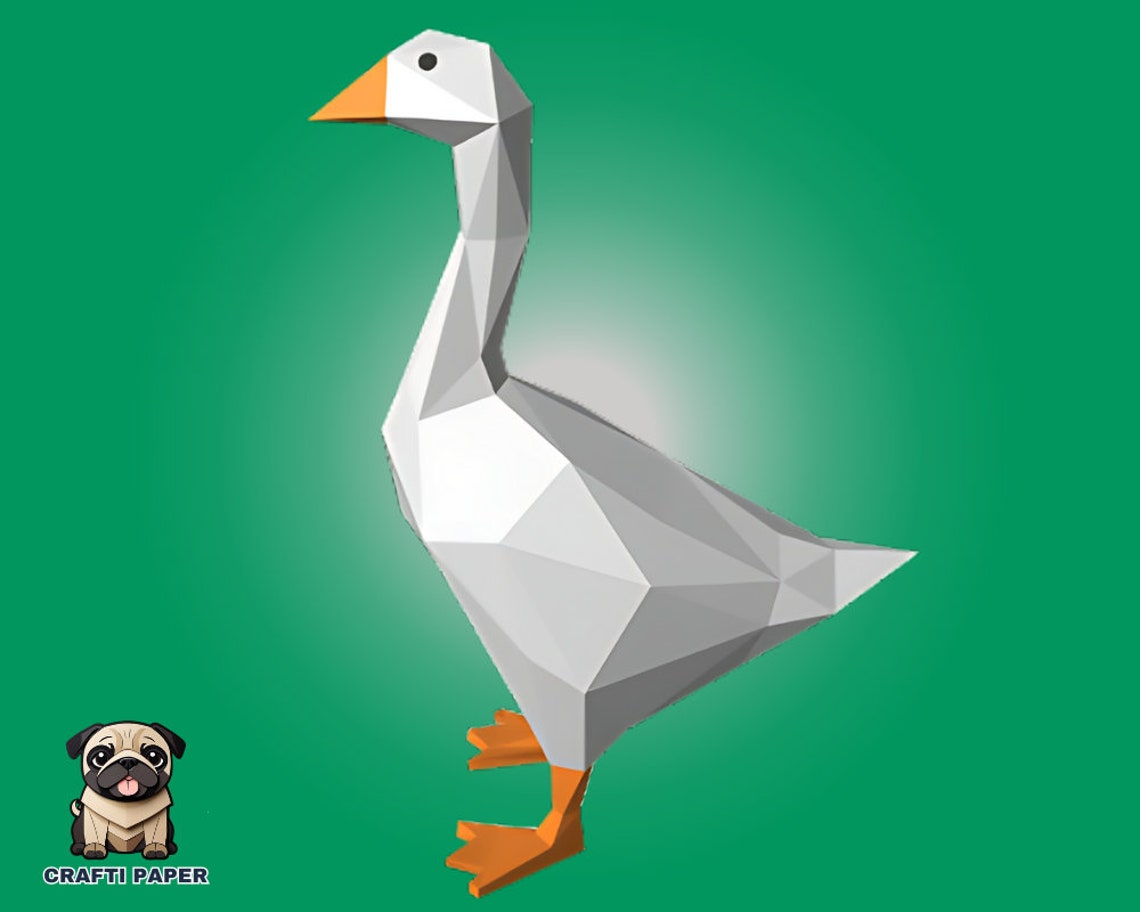 Goose Papercraft Template: DIY 3D Low Poly Bird Model (PDF, DXF) - Etsy
