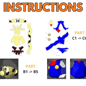 Papercraft Mario Template, Diy Super Hero Papercraft, 3d Template, PDF ...