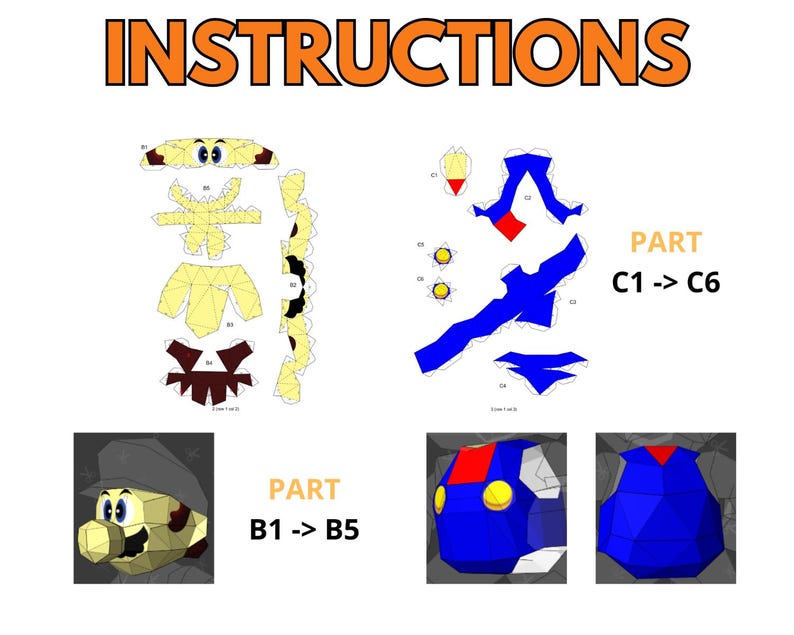 Papercraft Mario Template, Diy Super Hero Papercraft, 3d Template, PDF ...