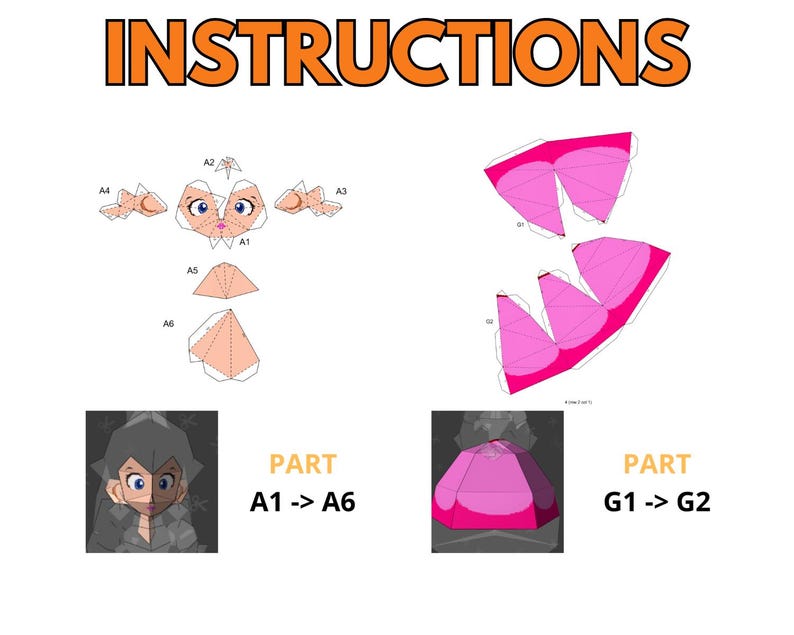 Princess Peach Papercraft Template: Low Poly 3D Model (PDF) - Etsy