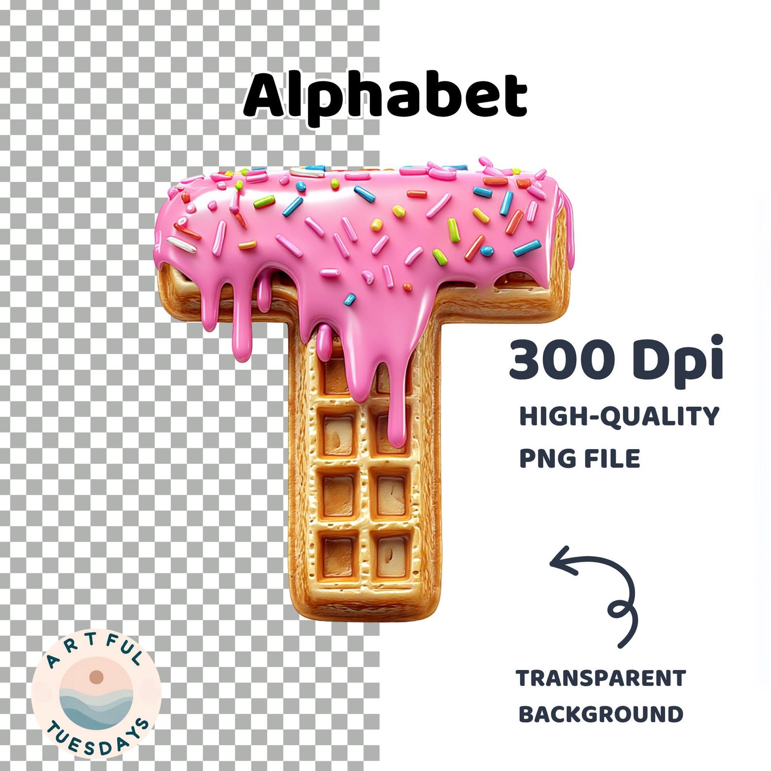 Pink Drippy Waffle Alphabet PNG: Drip Letters & Numbers Clipart ...