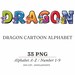 Dragon Alphabet Clip Art: A-Z and 1-9, Transparent PNG (digital ...