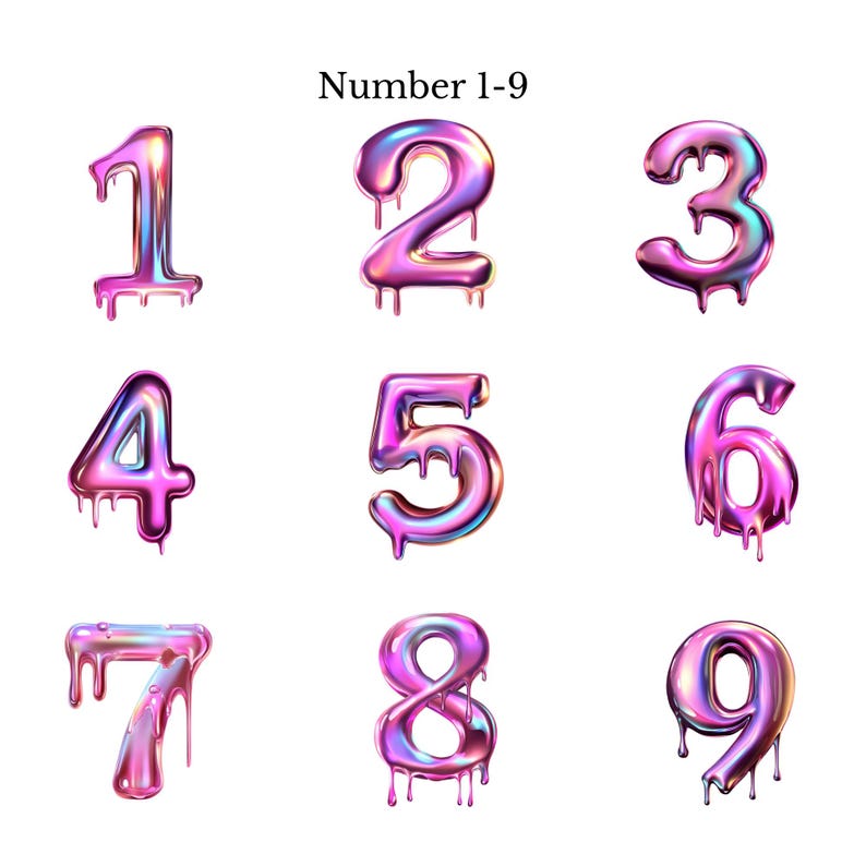 Neon Dripping Alphabet Clipart: 3D Liquid Letters (PNG Digital Download ...