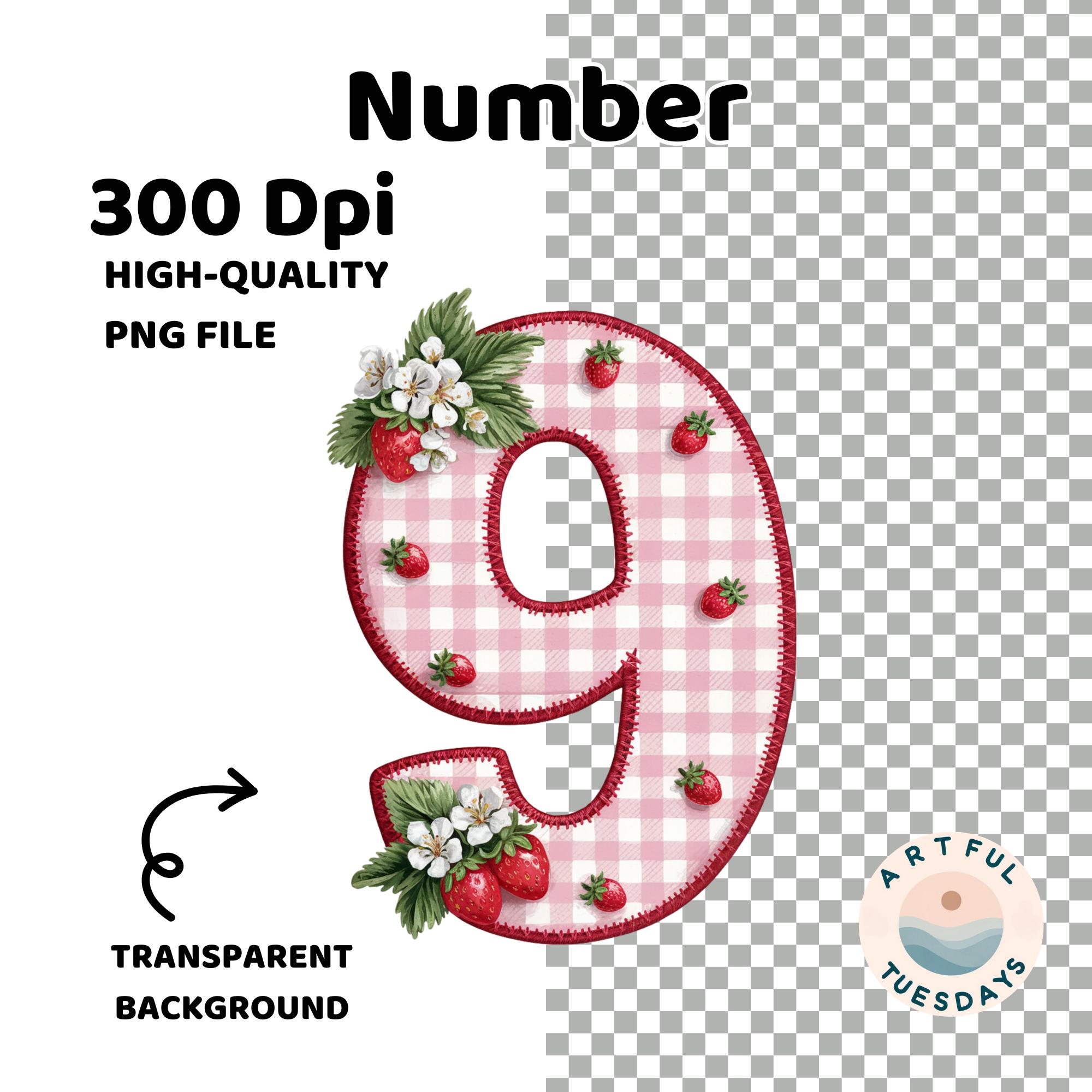 Strawberry Floral Alphabet Clip Art: Pink Gingham Letters & Numbers ...