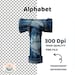 Denim Alphabet Clipart: Blue Jeans Letters A-Z, 1-9 (PNG, Digital ...