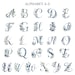 Elegant Blue Floral Alphabet Clipart | A-Z Letters & 0-9 Numbers | 300 ...