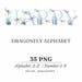 Dragonfly Alphabet Clipart: Lavender Floral Watercolor PNG (digital ...
