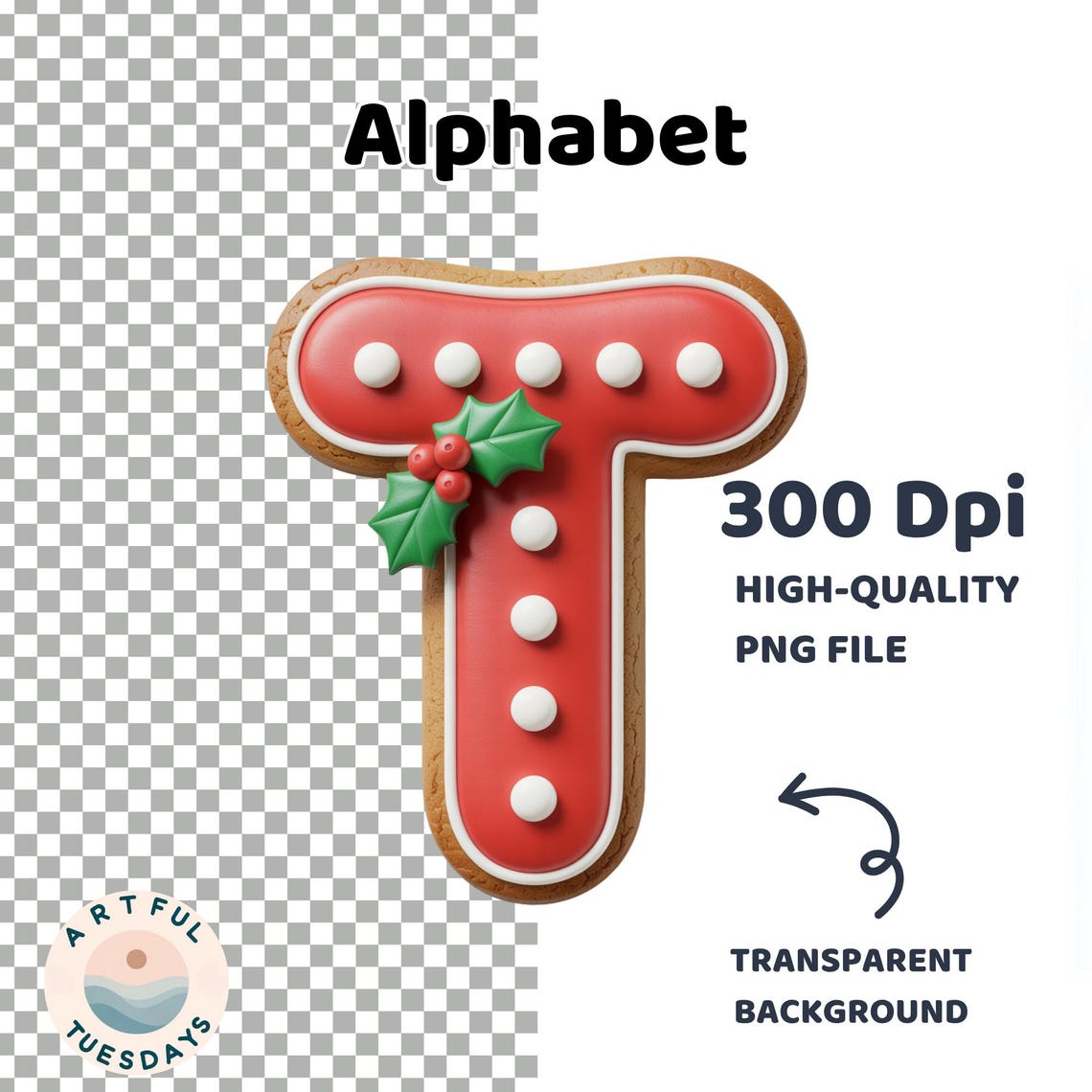 Gingerbread Cookie Alphabet Clipart, Holiday Icing Letters, Numbers ...
