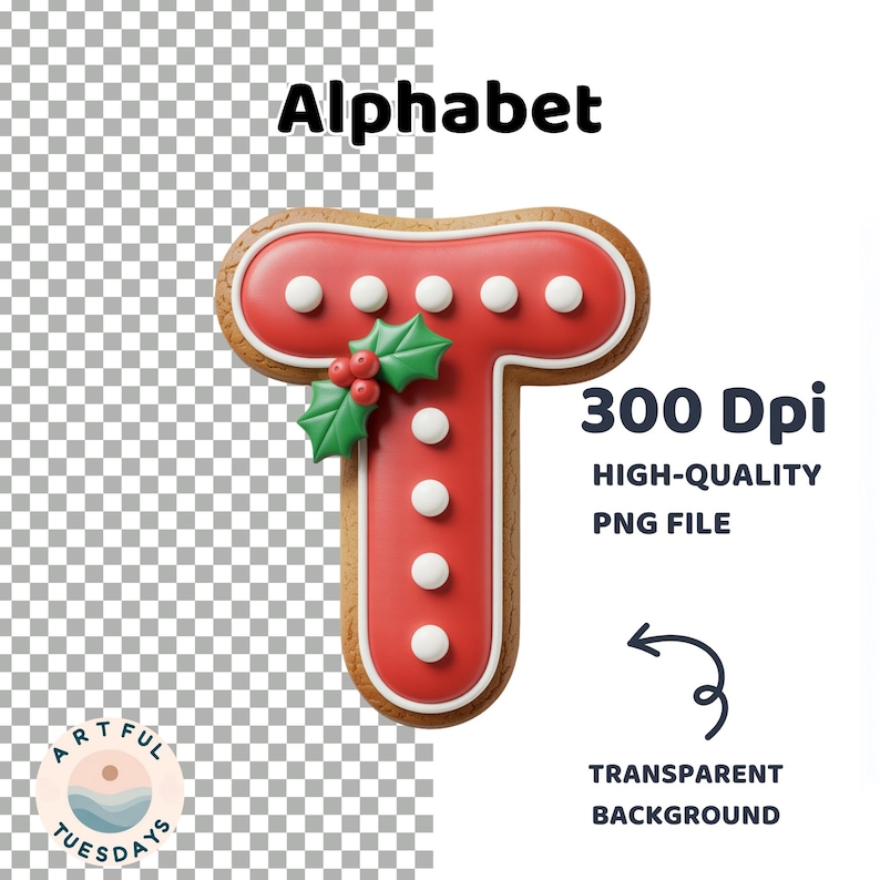 Gingerbread Cookie Alphabet Clipart, Holiday Icing Letters, Numbers ...