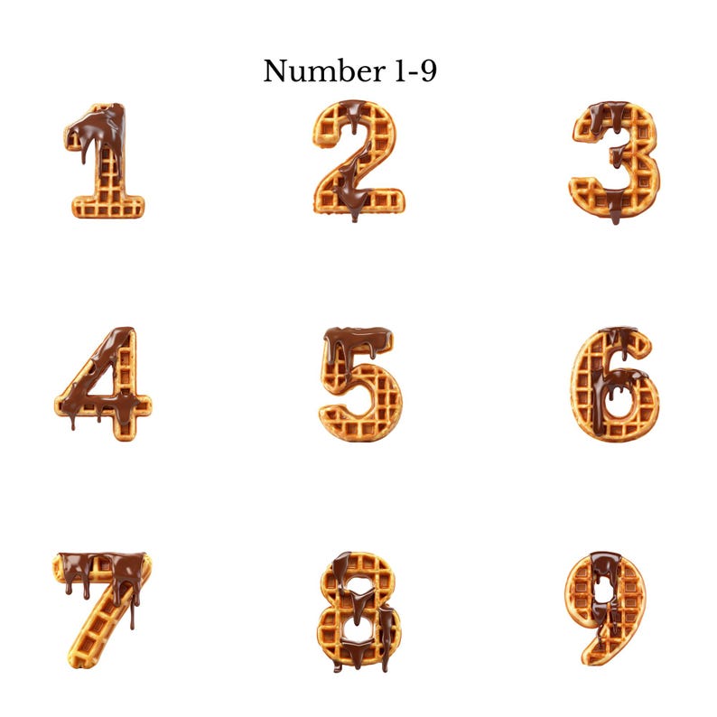 Chocolate Waffle Font: Alphabet & Numbers PNG (digital Download) - Etsy