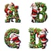 Christmas Alphabet Clipart: Santa Letters & Numbers (PNG Digital ...