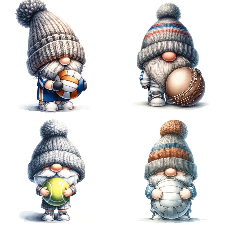 Sport Gnome Clipart - 300 DPI PNG, Transparent Background, Digital ...