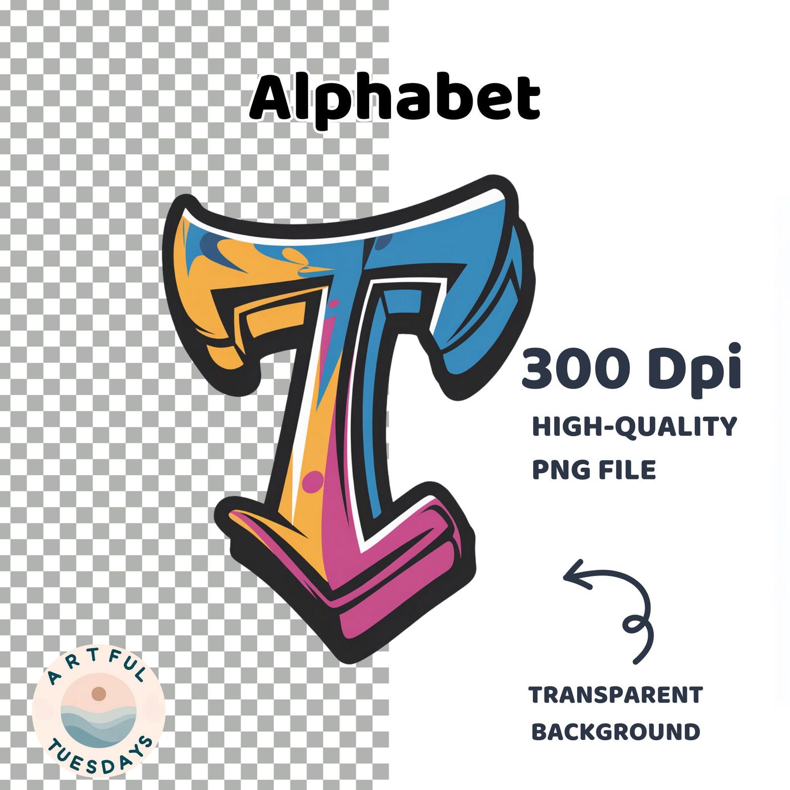 Colorful Graffiti Alphabet A-Z & Numbers 1-9 Clipart, Urban Dripping ...