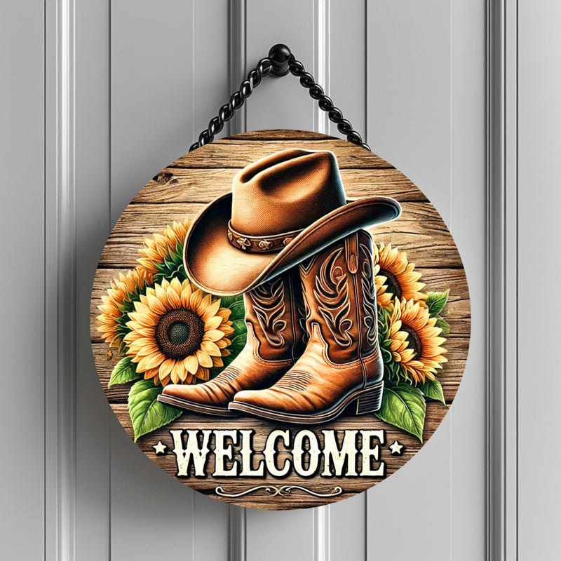 Western Welcome Sign Boot Hat - Etsy