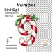 Candy Cane Christmas Alphabet Clip Art: Watercolor Holiday Letters ...