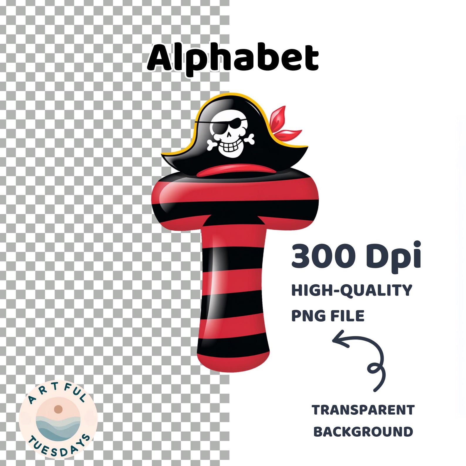 Pirate Alphabet Clip Art, 3D Pirate Letters & Numbers PNG, Cartoon ...