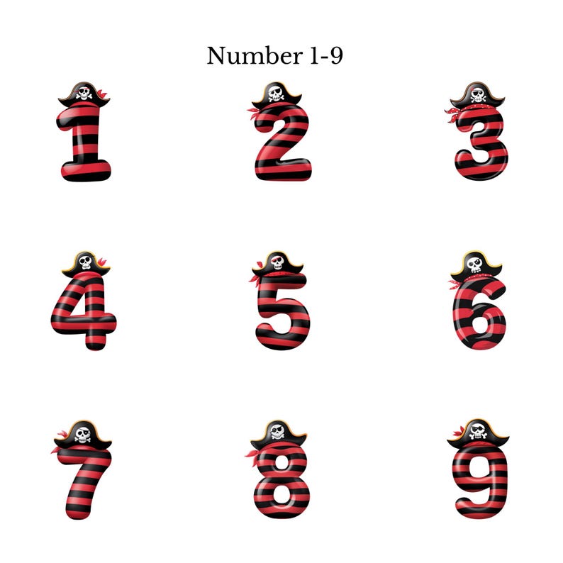 Pirate Alphabet Clip Art, 3D Pirate Letters & Numbers PNG, Cartoon ...
