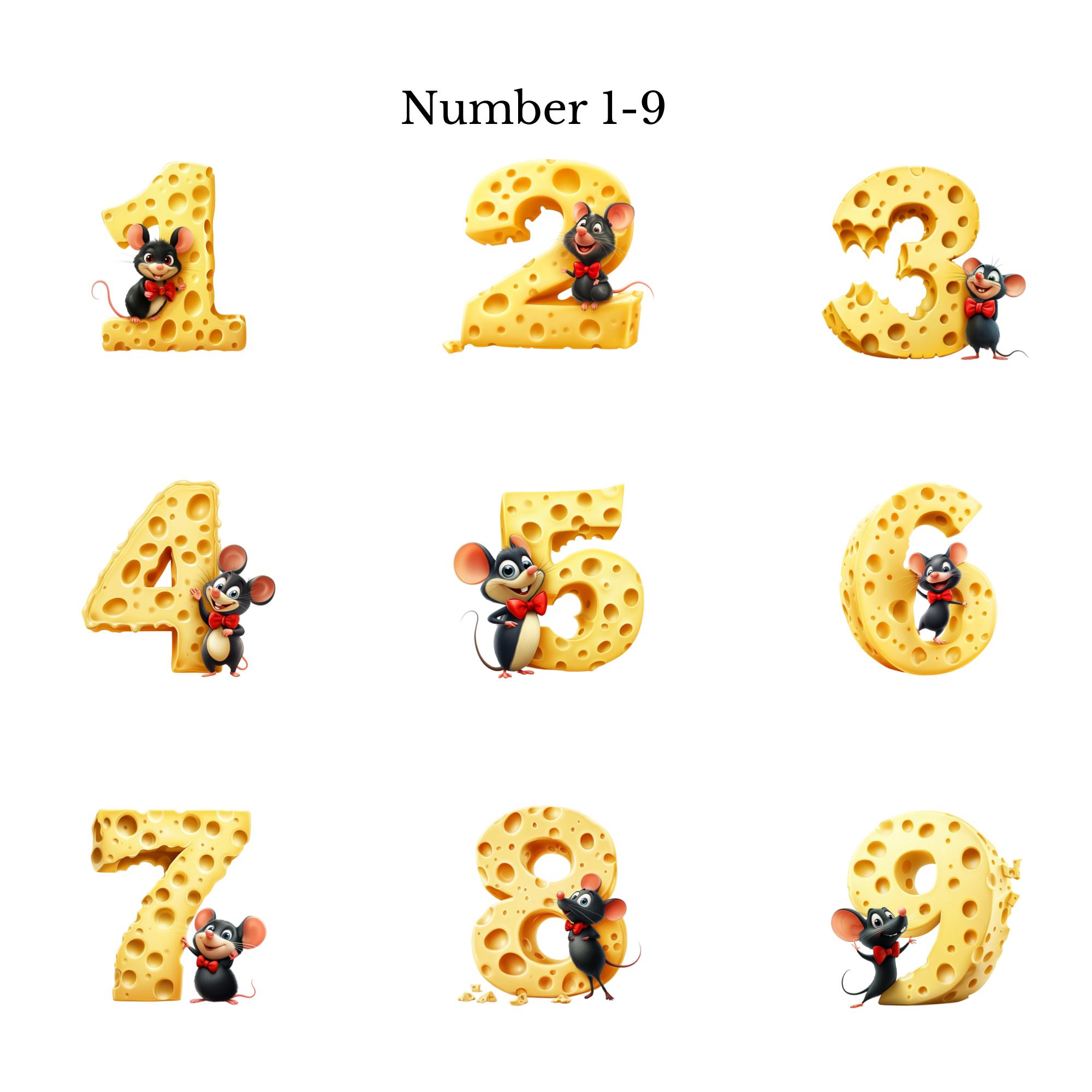 Cheese Alphabet Clipart: Mouse Font, A-Z Letters & 1-9 Numbers (digital ...