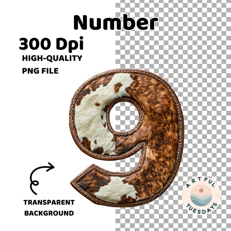 Cowhide Alphabet & Number Clip Art: Fur Texture PNG (digital Download ...