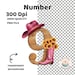 Cowgirl Alphabet Clipart: Pink Boots, Sunflowers, Western Font (PNG ...