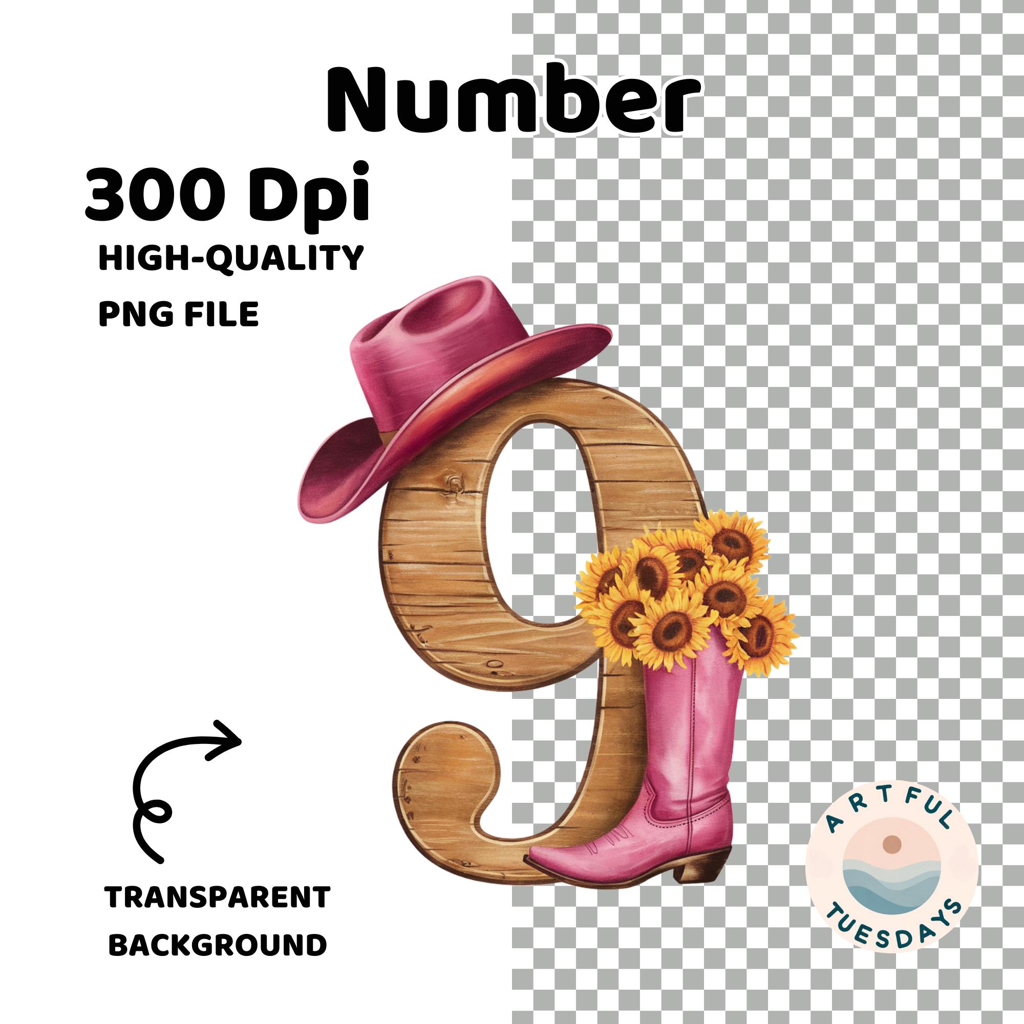 Cowgirl Alphabet Clipart: Pink Boots, Sunflowers, Western Font (PNG ...