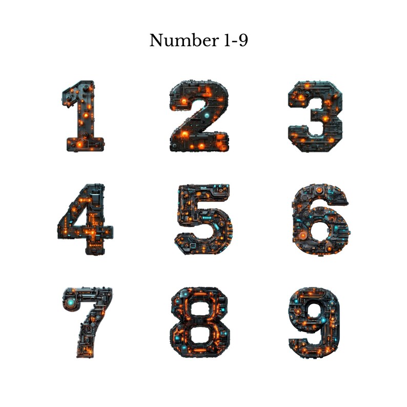 Industrial Alphabet PNG: High-tech Machine Letters & Numbers (digital ...