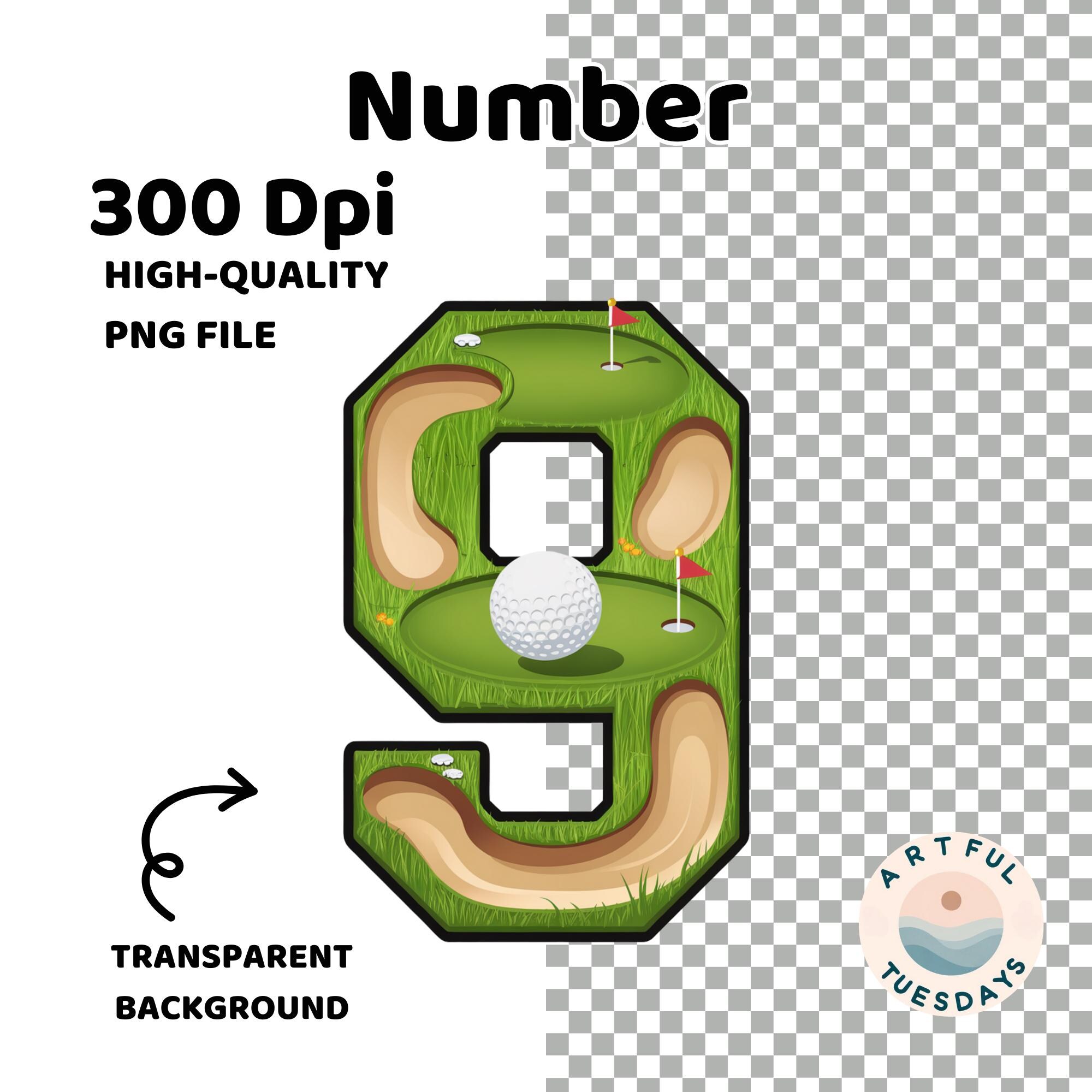 Golf Alphabet A-Z Numbers 1-9 Clip Art - 300 DPI PNG - Fun Golf Course ...