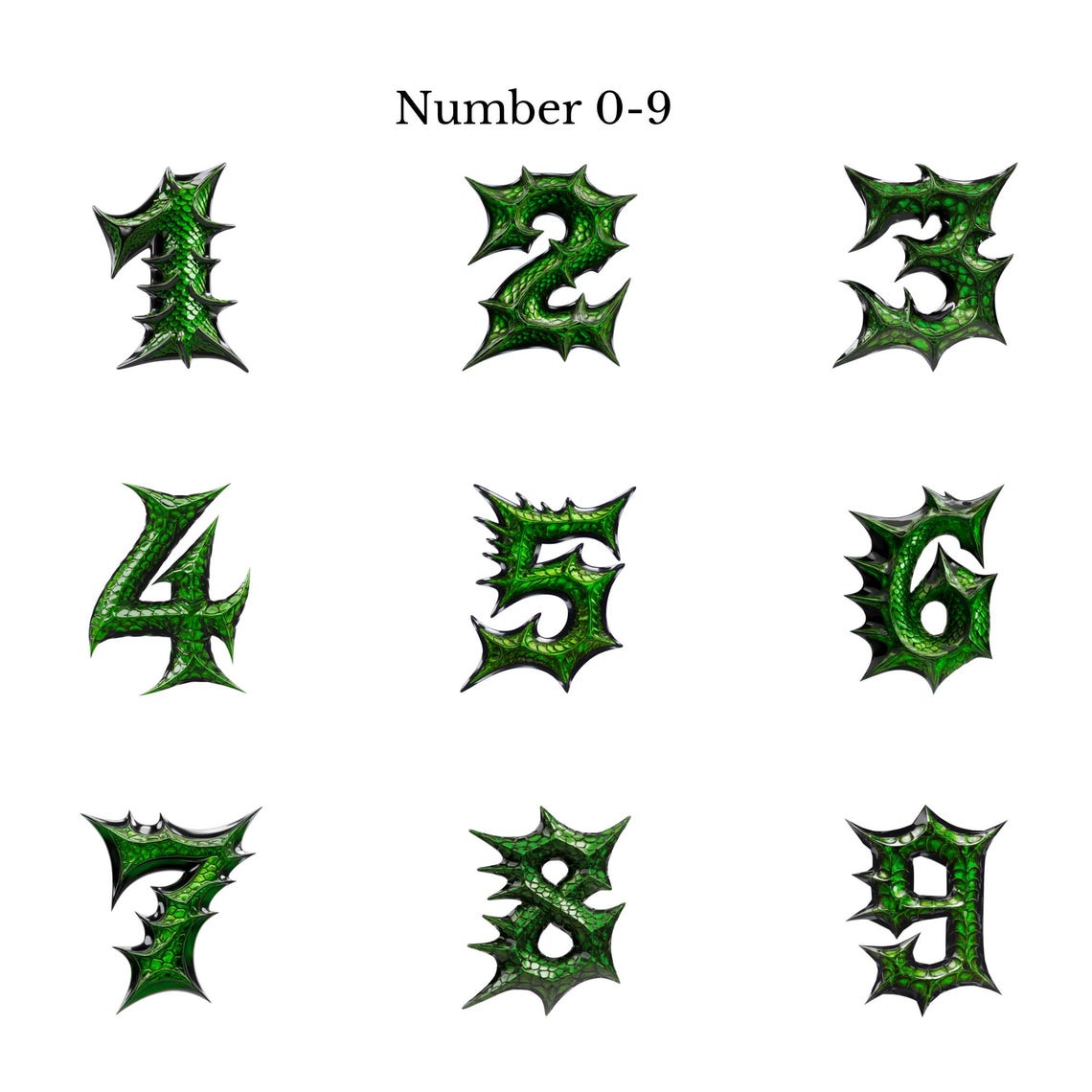 Dragon Scale Alphabet Clipart: Gothic Fantasy Letters, Numbers (PNG ...
