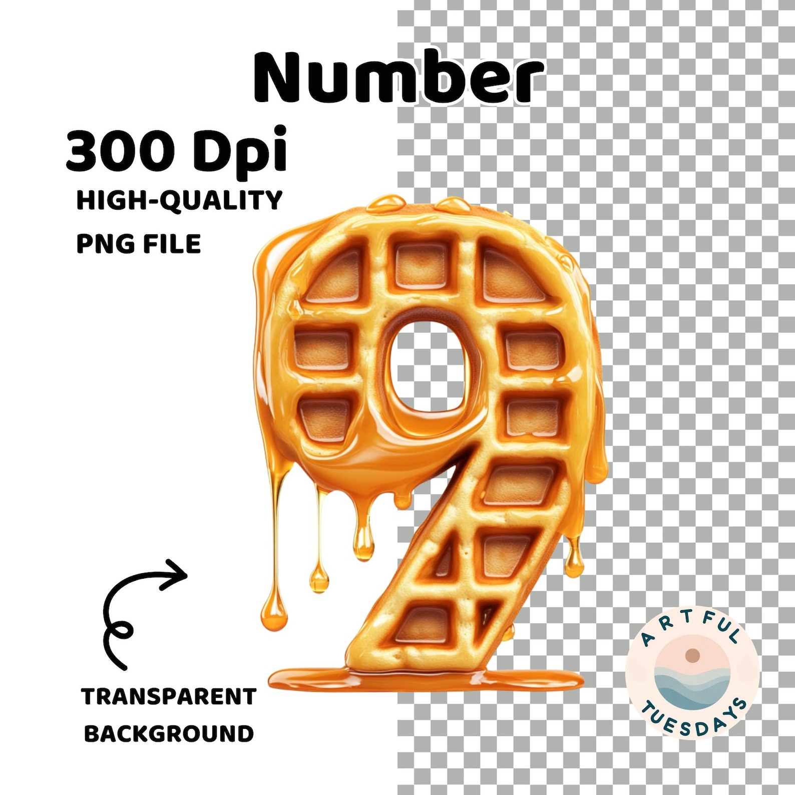 Waffle Alphabet Clipart: Honey Dripping Letters (digital Download) - Etsy