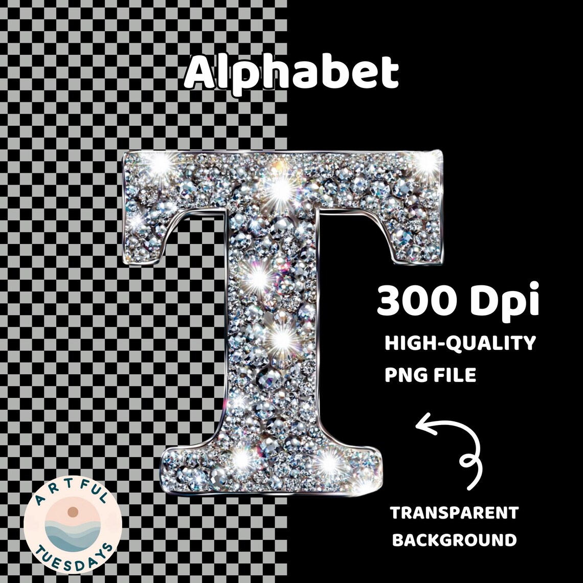 Diamond Rhinestone Alphabet Clip Art: Silver Platinum Letters (PNG ...