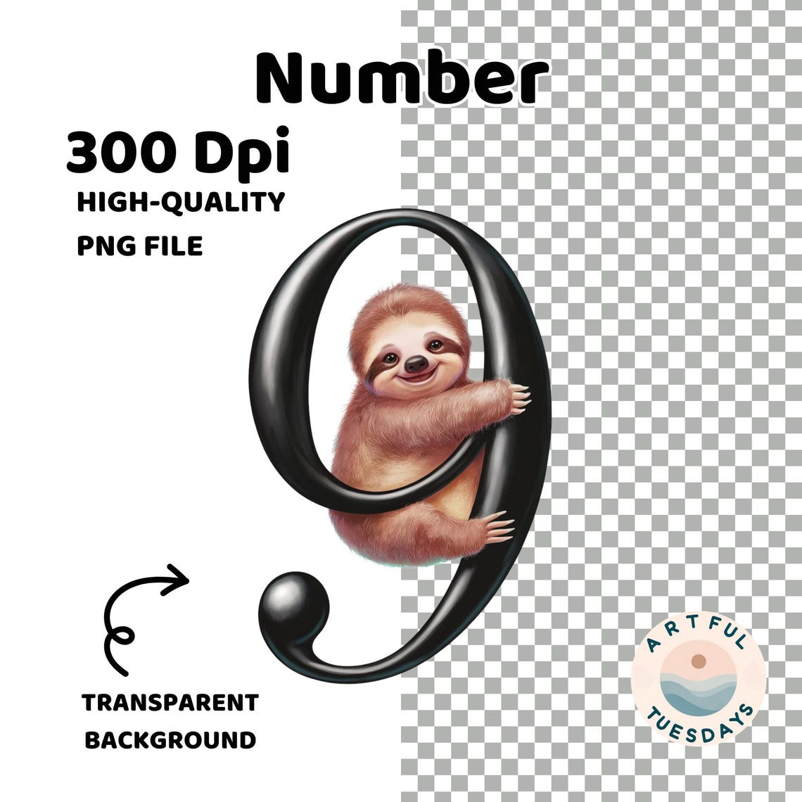 Sloth Alphabet PNG: Jungle Animal Font, Nursery Art (digital Download ...