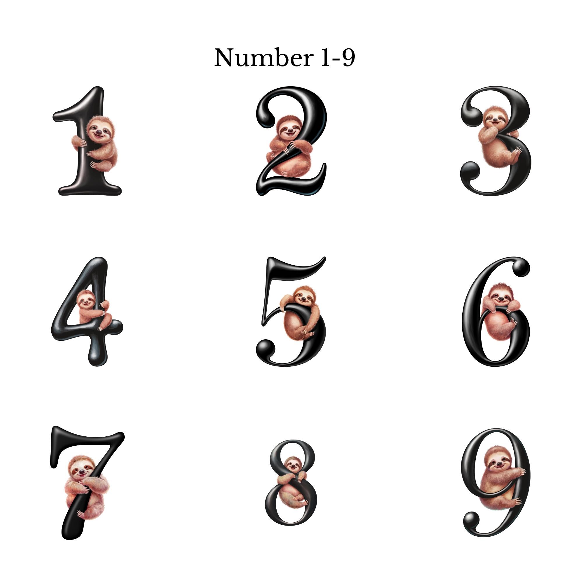 Sloth Alphabet PNG: Jungle Animal Font, Nursery Art (digital Download ...