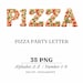 Pizza Alphabet Clipart: A-Z, 1-9 Transparent PNG (digital Download) - Etsy
