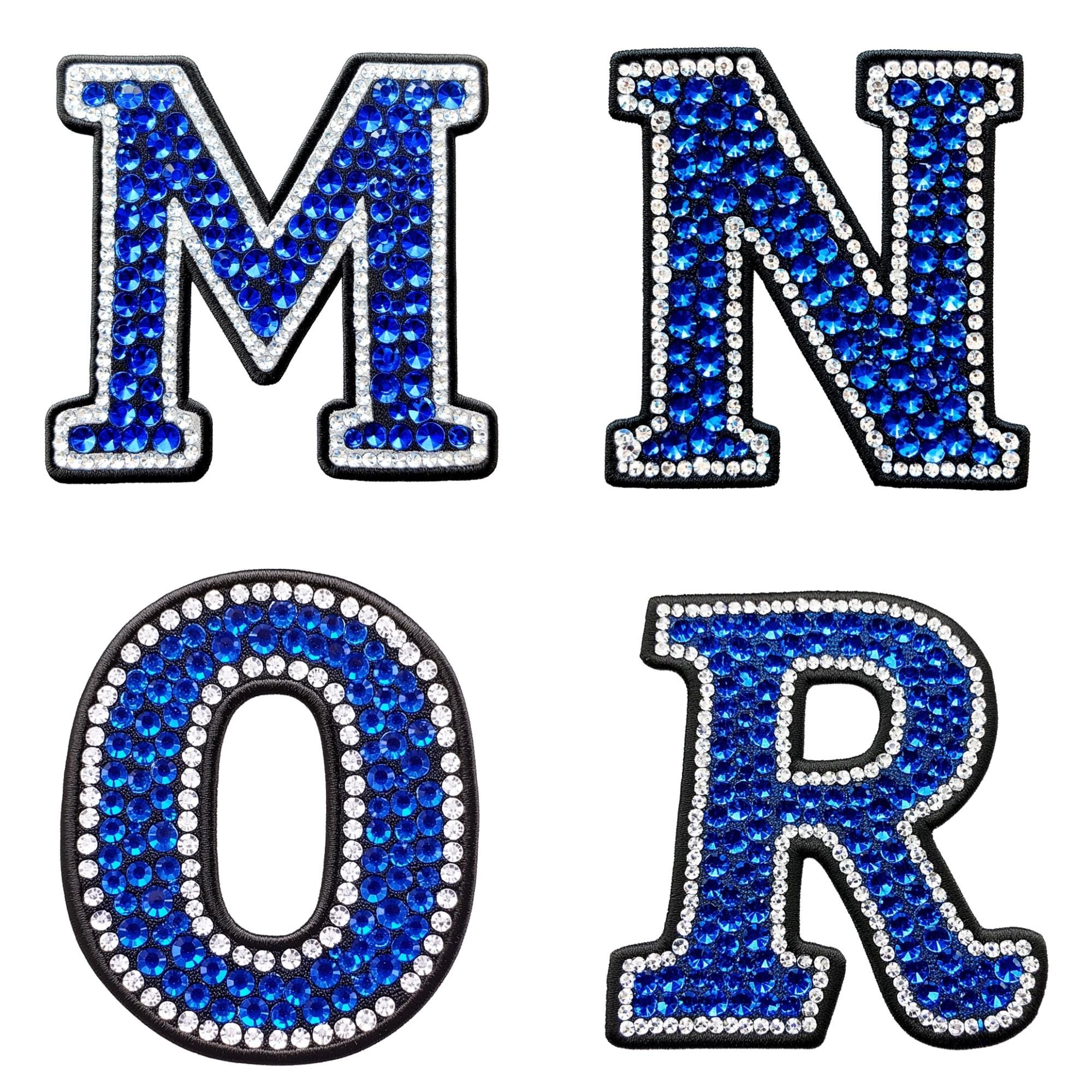 Blue Rhinestone Alphabet & Numbers Clip Art: Glitter Font (digital ...