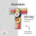 Sushi Alphabet Clipart: A-Z & 1-9 Kawaii Japanese Food Letters (300 DPI ...