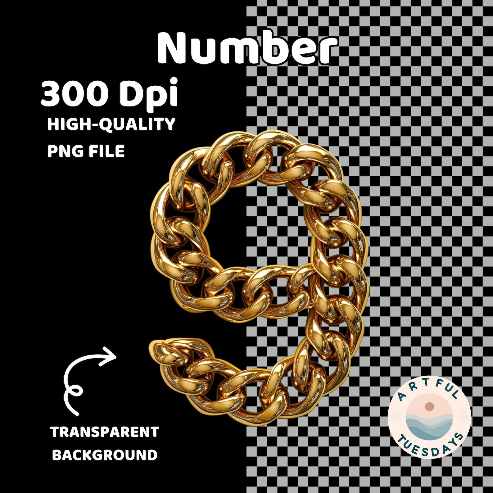 Gold Cuban Chain Alphabet Clipart: Hip Hop Letters & Numbers (PNG ...