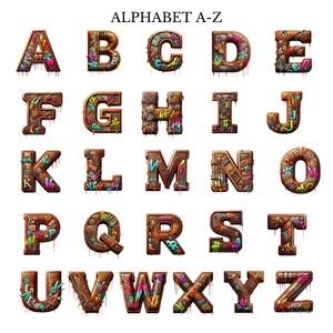 Graffiti Leather Alphabet Letters & Numbers Clipart, Dripping Hip Hop ...