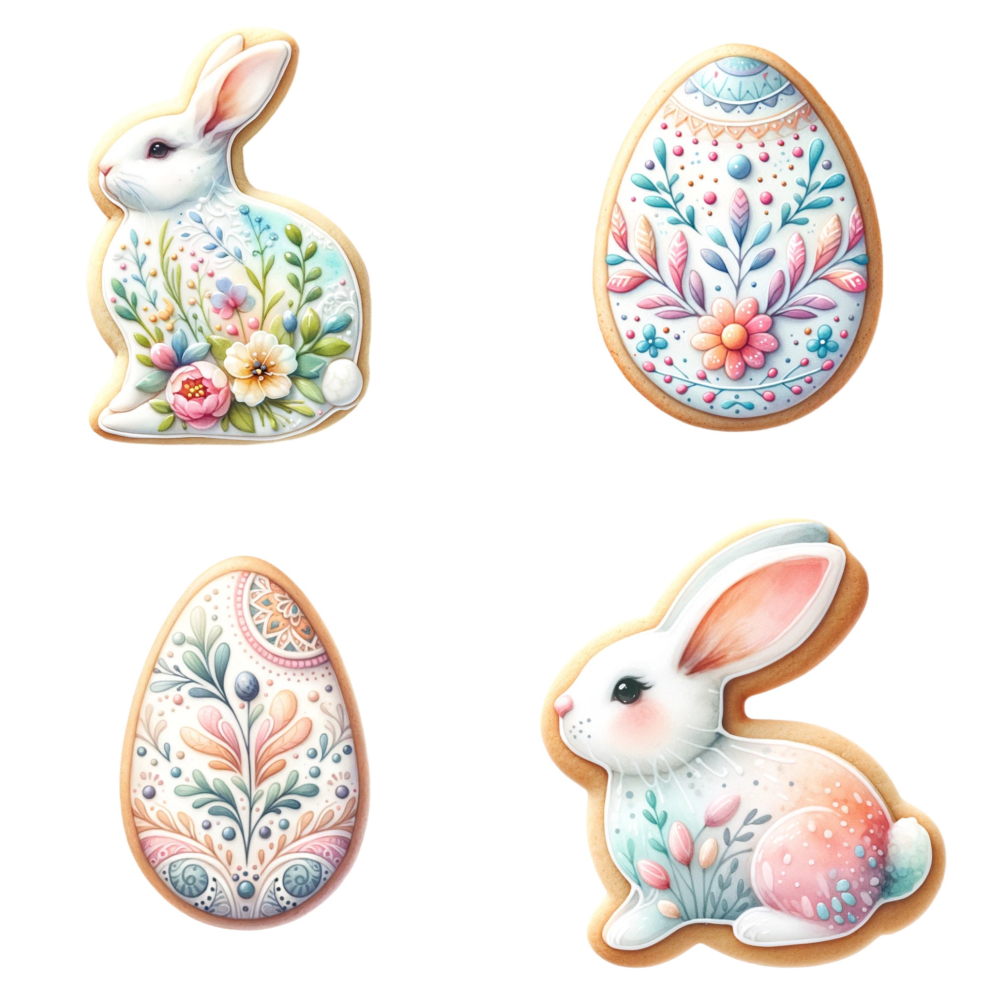 Watercolor Easter Cookie Clipart Collection PNG With Commercial License ...