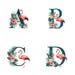 Tropical Flamingo Alphabet: Watercolor Letters & Numbers PNG (digital ...