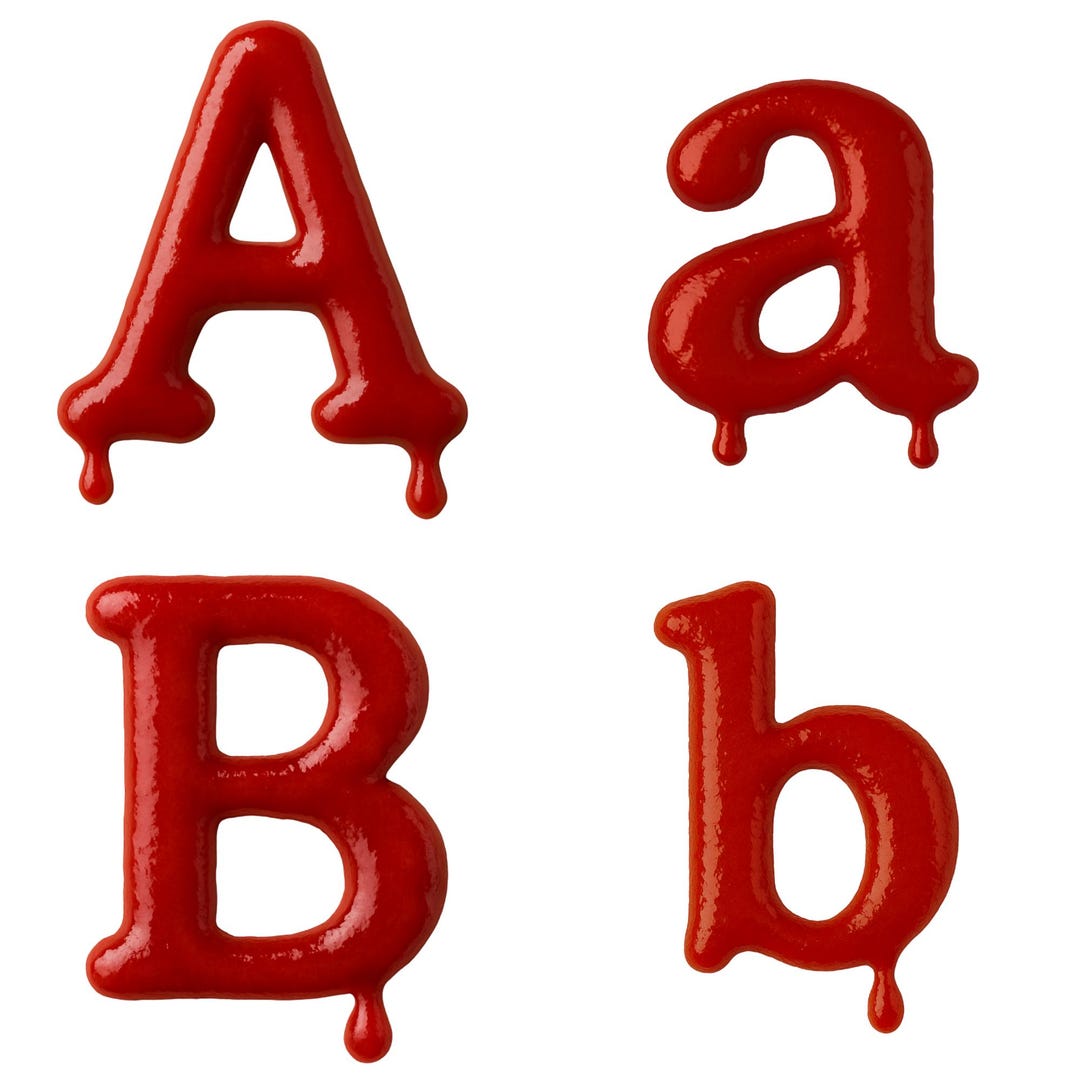 Ketchup Alphabet Clipart: Dripping Tomato Sauce Font (digital Download ...