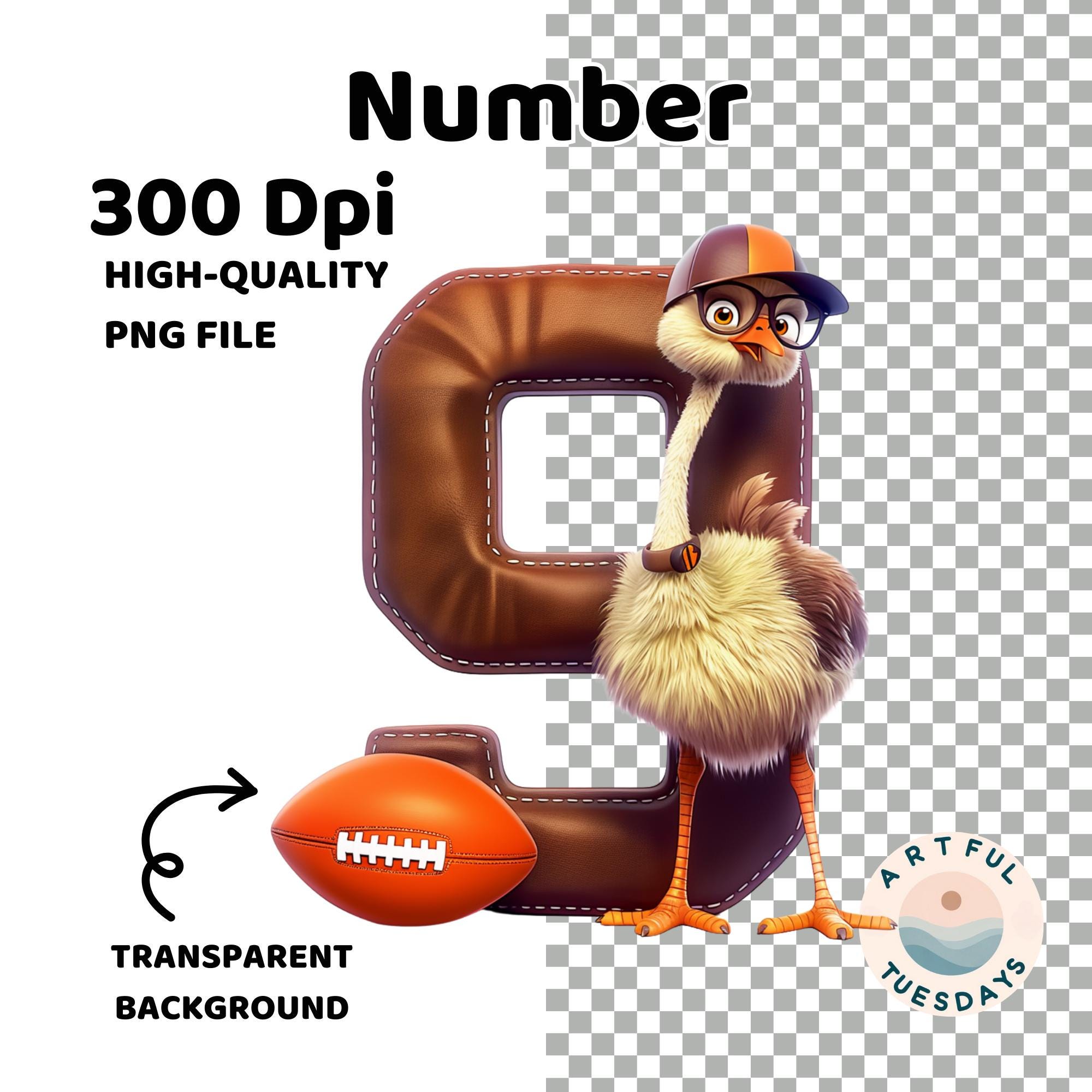 Football Ostrich Alphabet PNG, Sport Letter Clipart A-Z, Numbers 1-9 ...