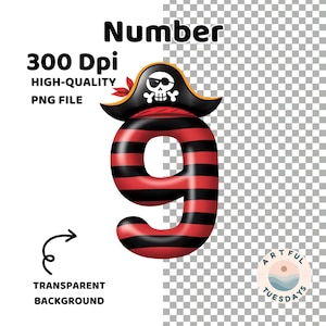 Pirate Alphabet Clip Art: 3D Cartoon Letters & Numbers (PNG Digital ...