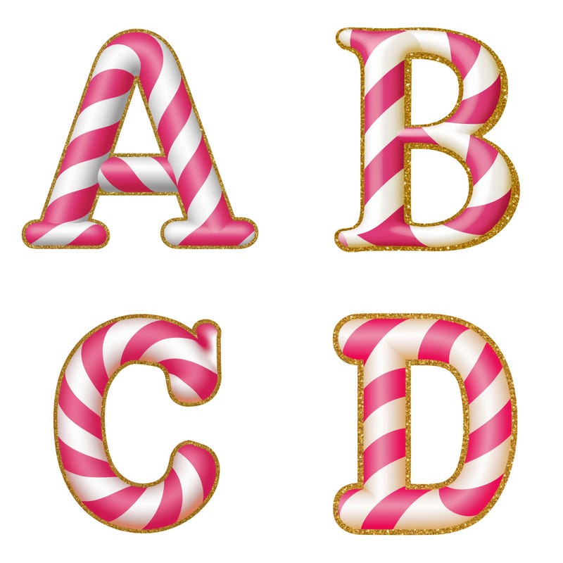 Candy Cane Letters - Etsy