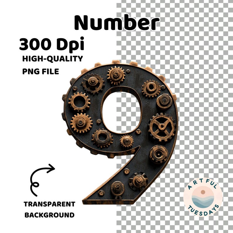 Steampunk Alphabet & Numbers Clip Art A-Z, 0-9 | 300 DPI PNG ...