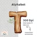 Rustic Wood Alphabet & Numbers Clip Art: Boho Woodland PNG (digital ...