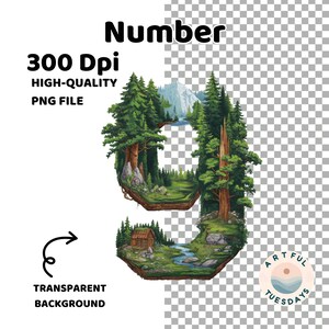 Watercolor Woodland Alphabet and Numbers | A-Z Letters, 1-9 PNG | Green ...